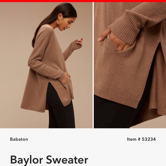 Babaton | Sweaters | Babaton Baylor Knit Vneck Sweater With Pockets ...